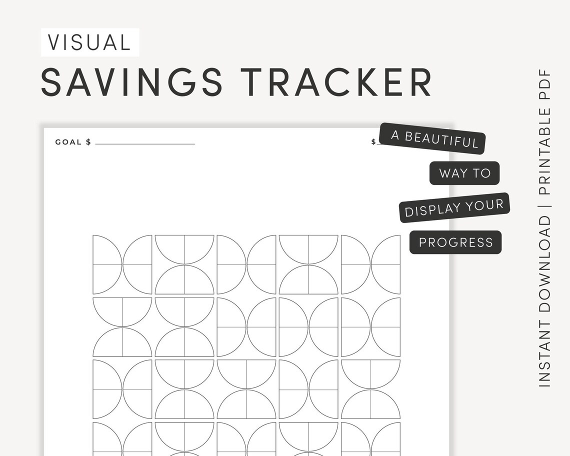 Savings Tracker Printable Instant Download PDF Printable | Etsy