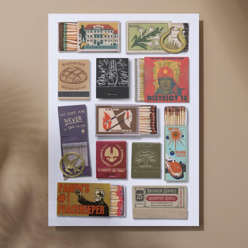 Hunger Games Books Matchbox Art Print: Susan Collins's Original Trilogy ...