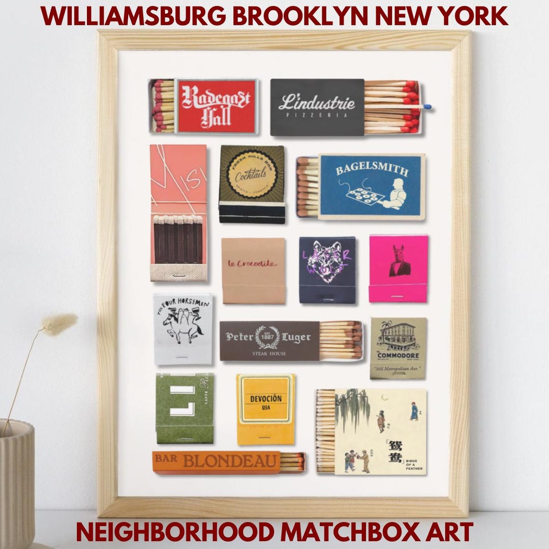 Williamsburg Brooklyn NYC Matchbox Art Print Poster New York Misi Lilia ...