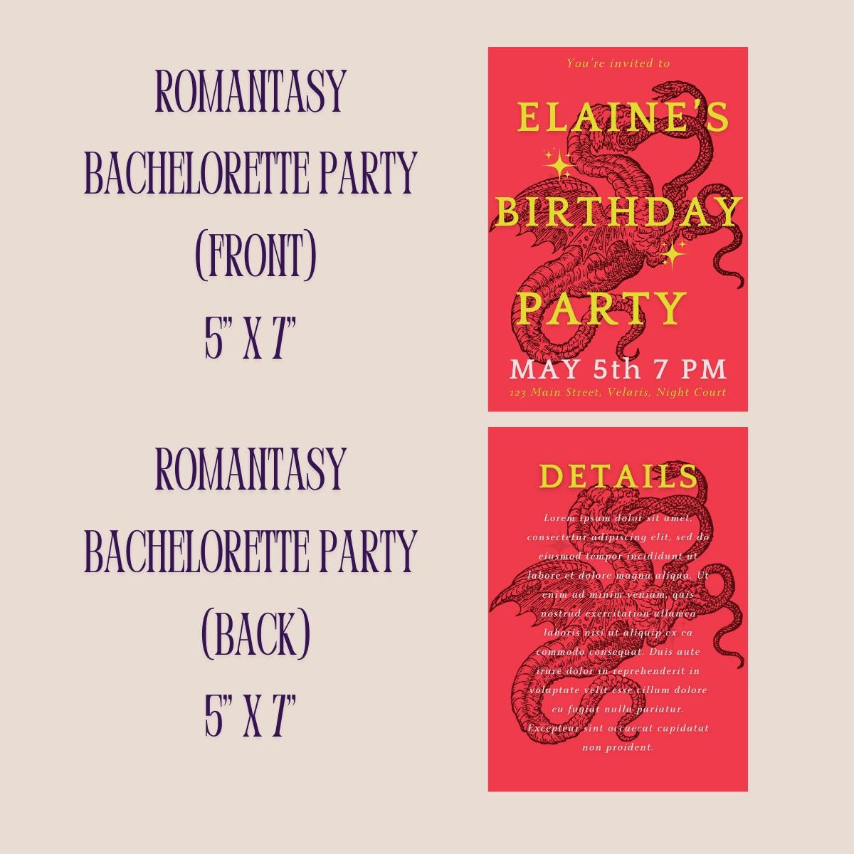 ACOTAR Birthday Party Invitation & Itinerary: Romantasy Digital ...