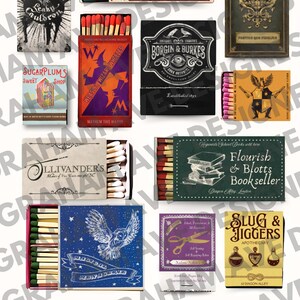 Harry Potter Diagon Alley Matchbox Matchbook Art Print Poster Digital ...