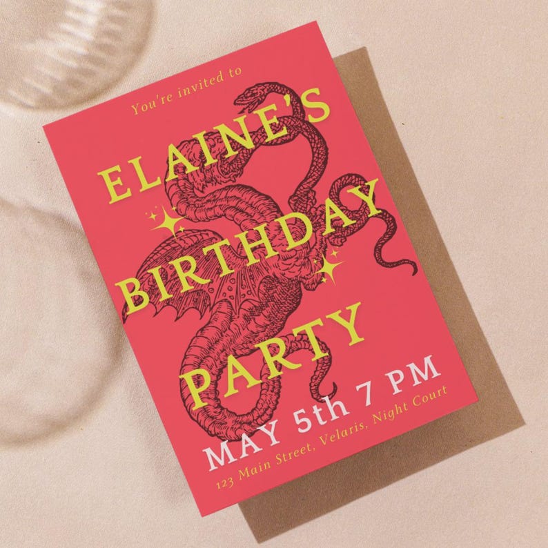 ACOTAR Birthday Party Invitation & Itinerary: Romantasy Digital ...