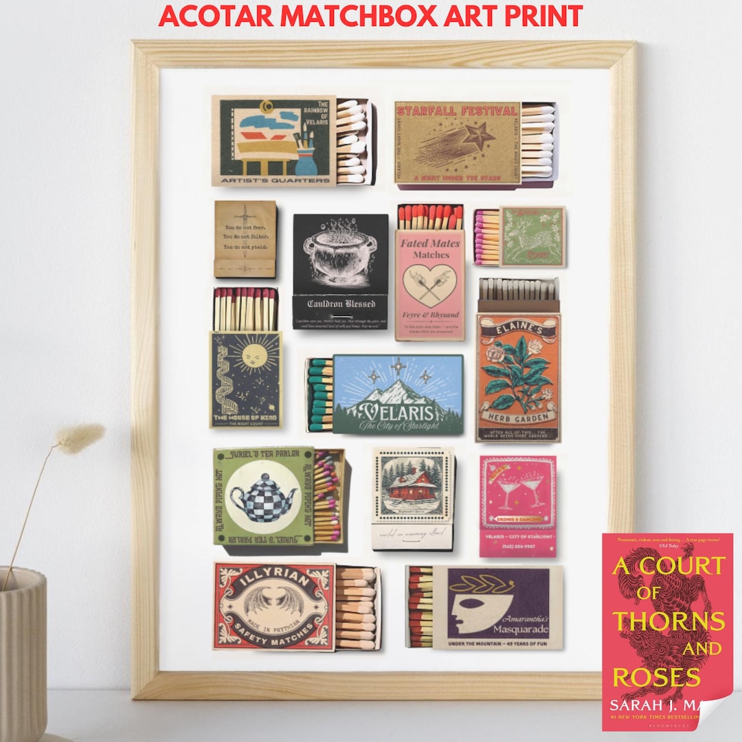 ACOTAR Matchbox Matchbook Art Print Booktok Match A Court of Thorns and ...