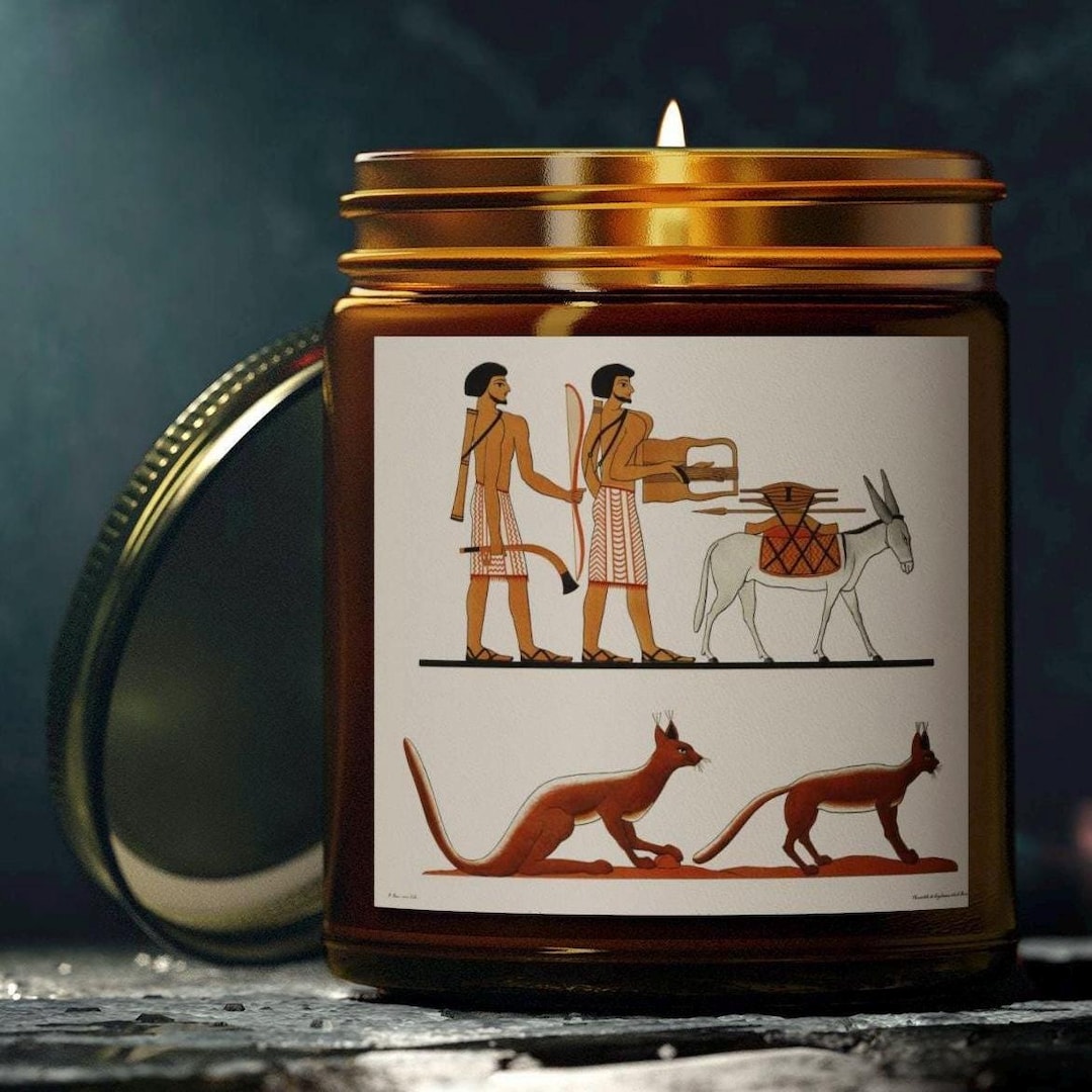 Scented Egyptian Candle, Vintage Egyptian Art, 9 Oz, Reusable Glass Jar ...