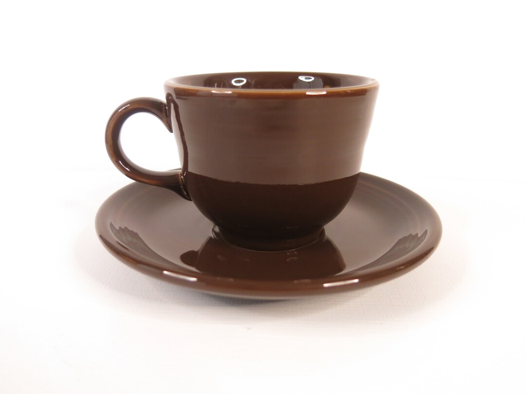 Fiestaware Tea Cup and Saucer Brown - Etsy