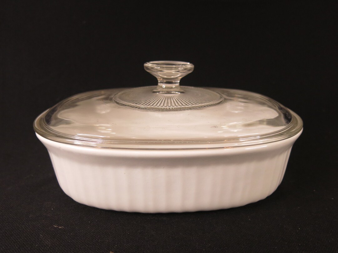 Corning Ware 1.5 Qt. Stoneware French White Casserole Dish With Lid - Etsy