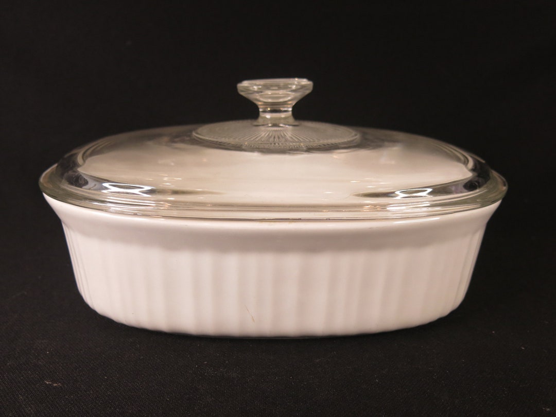 Corning Ware 2.5 Qt. Stoneware French White Casserole Dish With Lid - Etsy