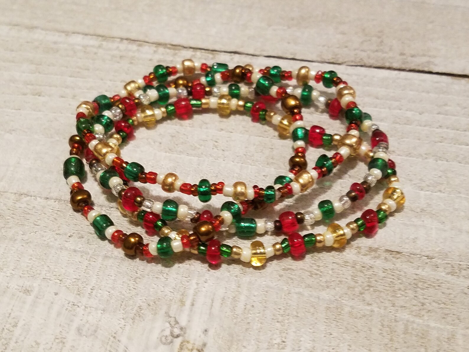 Christmas Bracelet Christmas Beaded Bracelet Christmas | Etsy