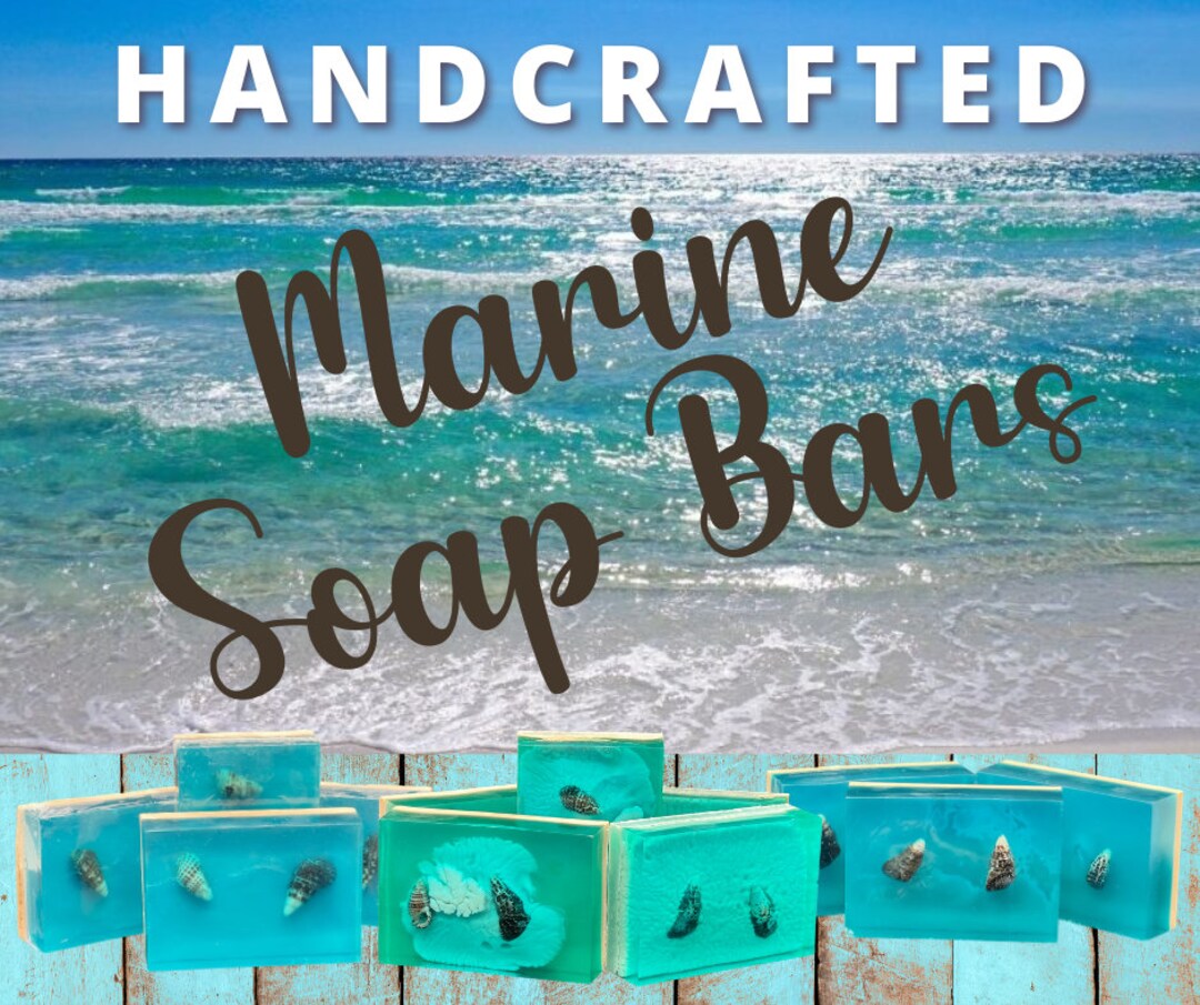 4oz Handcrafted Marine Soap Bars-coconut Coral-coastal Kale-marine ...