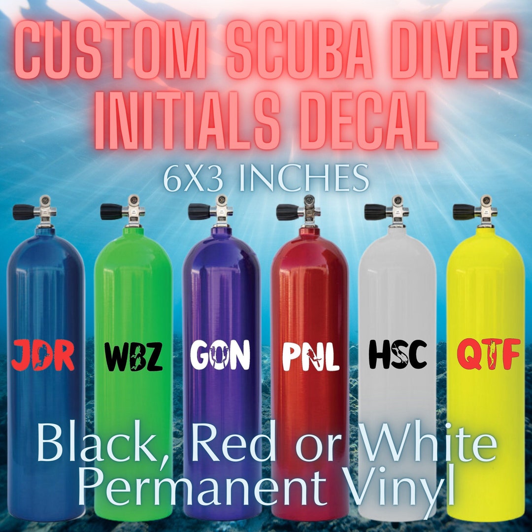 Custom Scuba Diver Initials Decal | Scuba Diving Sticker | Scuba Diving ...