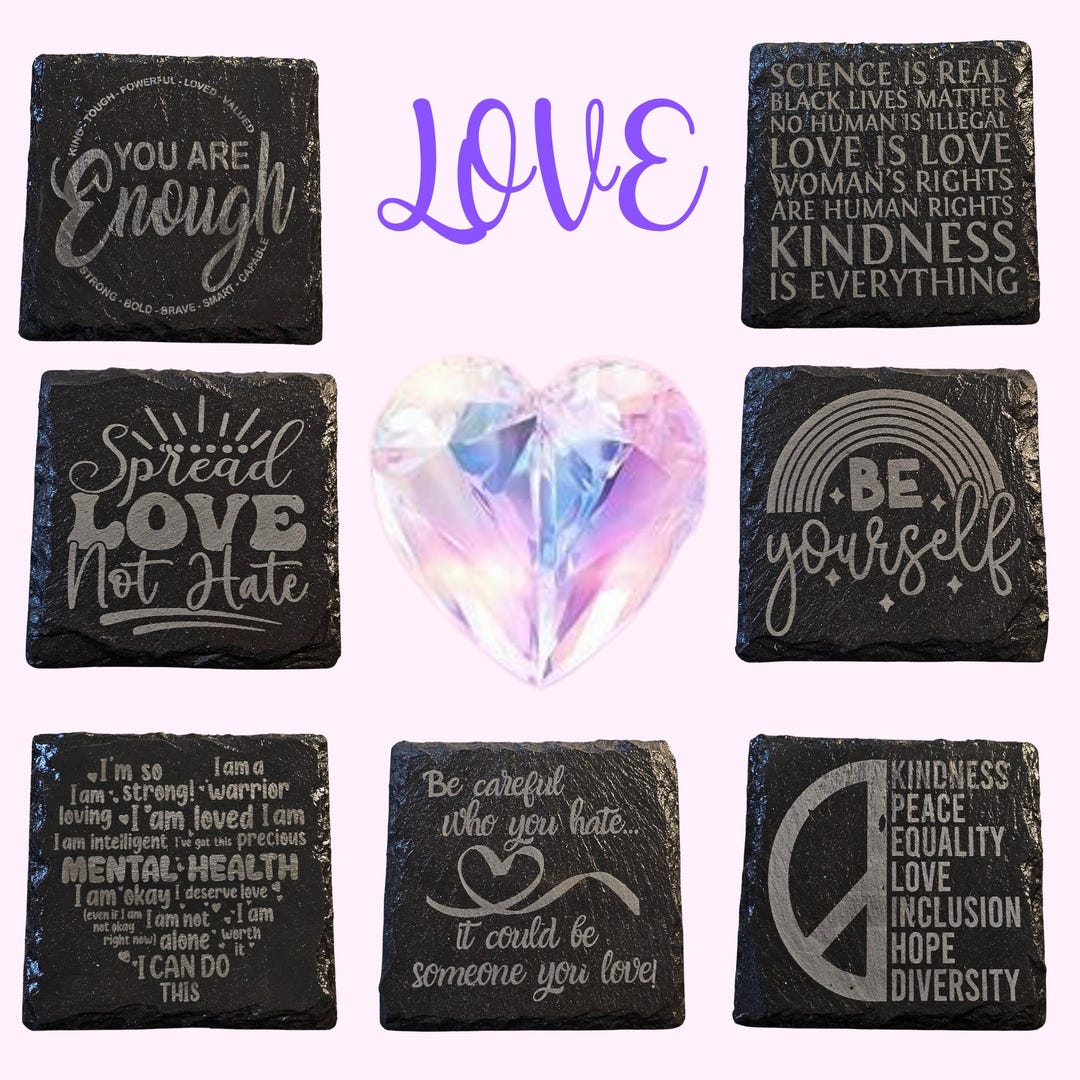 Love and Equality 4x4 Slate Drink Coaster-engraved Coasters-variety-for ...