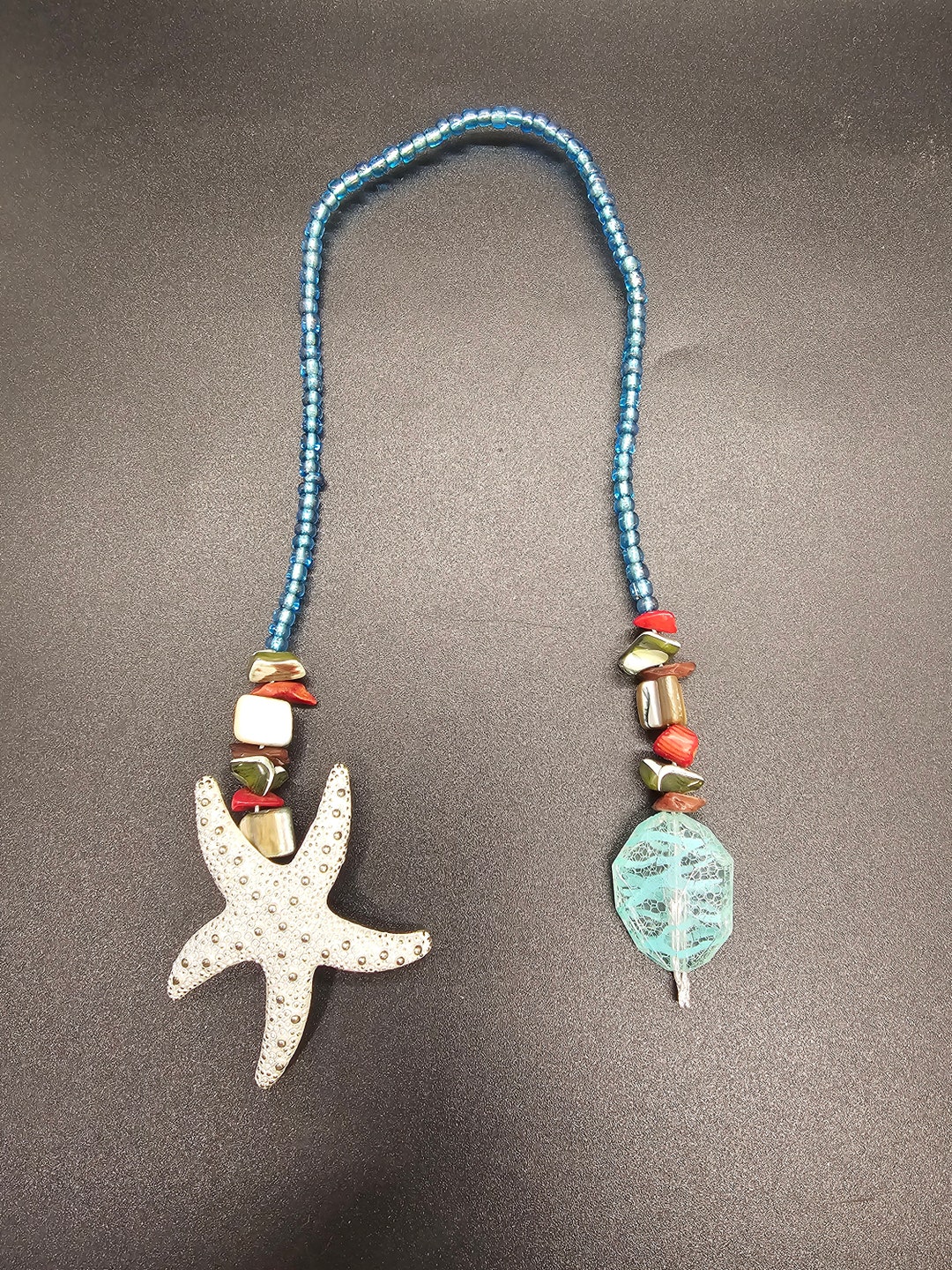Unique Handmade Glass Beaded Bookmark-10 Inch-starfish/seashell-book ...