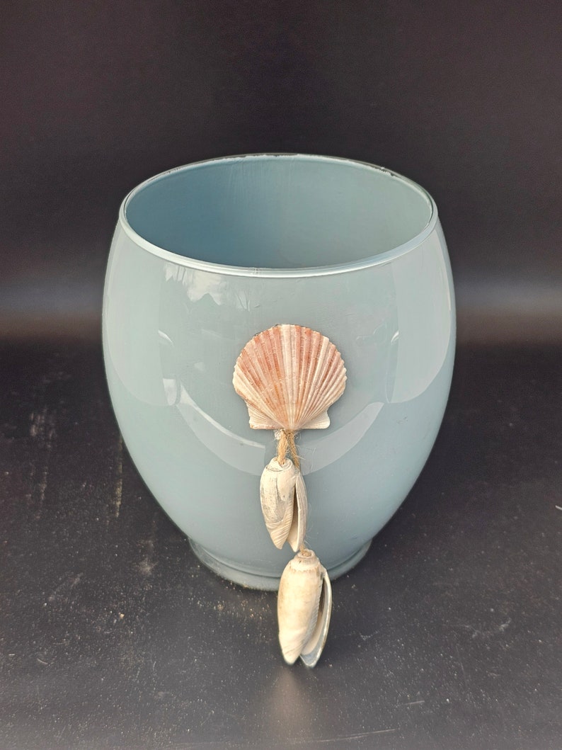 Light Blue Glass Vase With Seashell Decor-birthday-gift-present ...