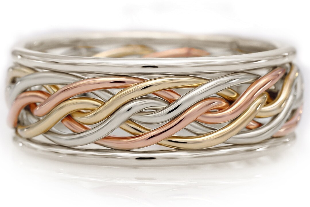 Truly Woven - 8mm Six Strand Open Weave- Handwoven Braided Wedding Ring ...