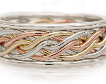 Truly Woven 5.5mm Six Strand Open Handwoven Braided Unique Wedding Ring ...