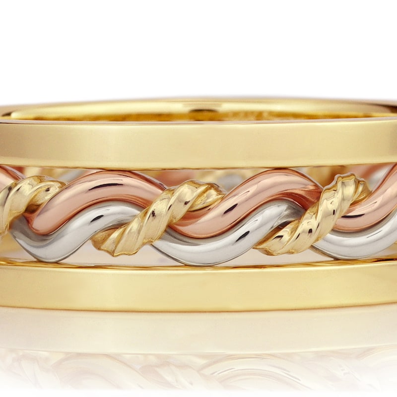 Tricolor Braided Wedding Band - Etsy