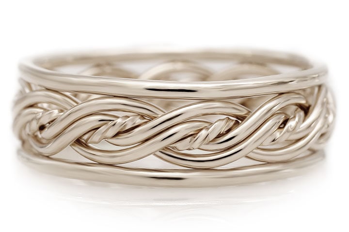 Handmade Woven Ring - Five Strand Twist Weave With Round Outer Bands ...