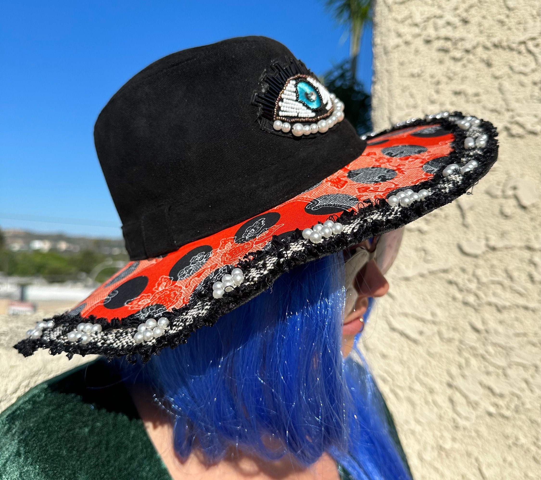 Can't Take My Eye off You Wide Brim Floppy Fedora/sun - Etsy