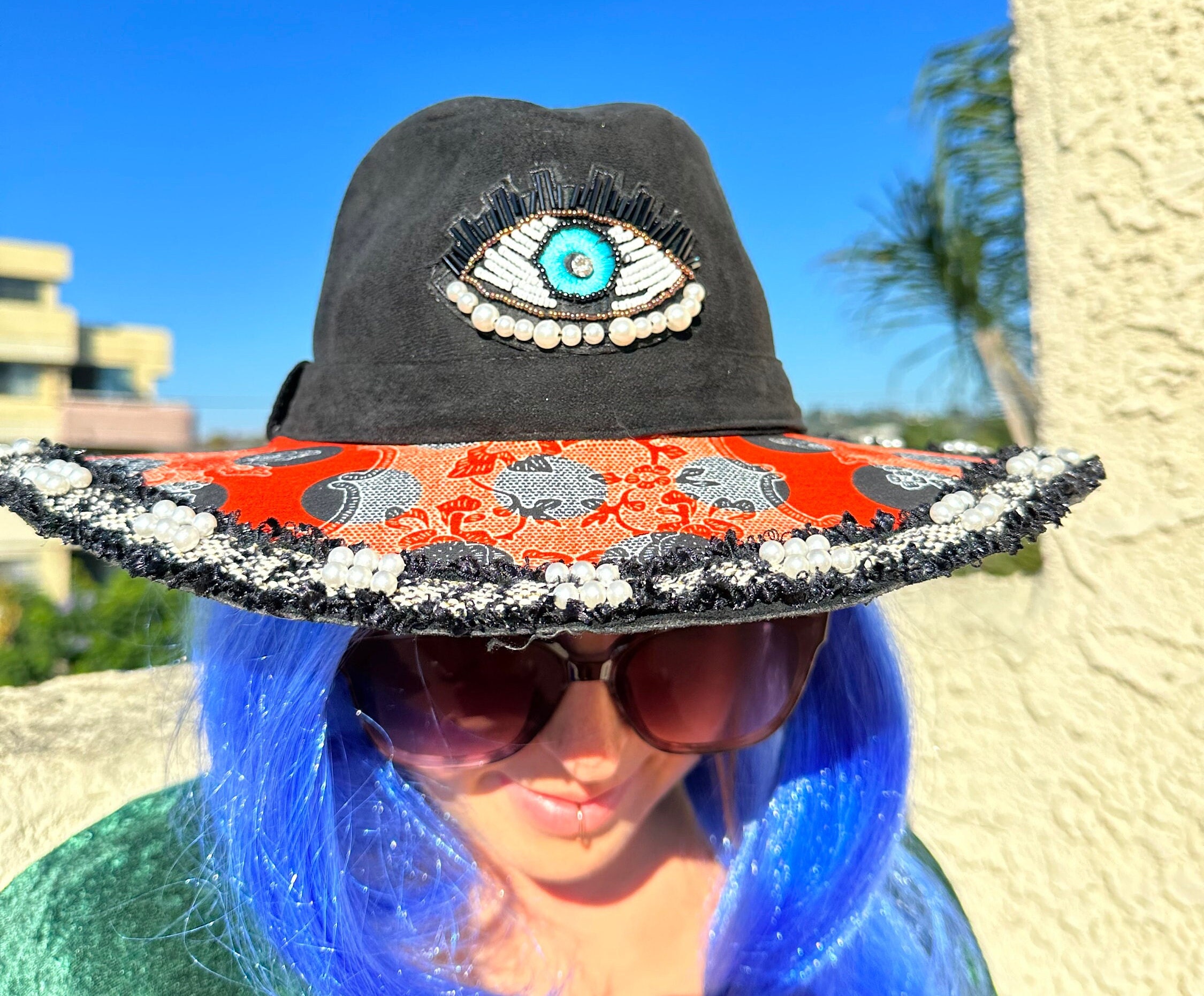 Can't Take My Eye off You Wide Brim Floppy Fedora/sun - Etsy