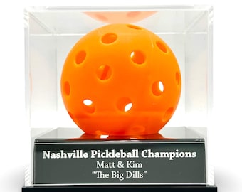 Personalized Pickleball Trophy Stand Custom Acrylic Awards and Ball ...