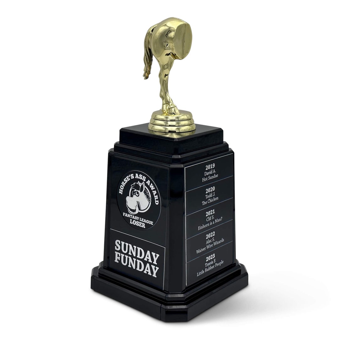 FANTASYJOCKS Fantasy Football Loser Trophy - Horse's Ass 15 Year ...