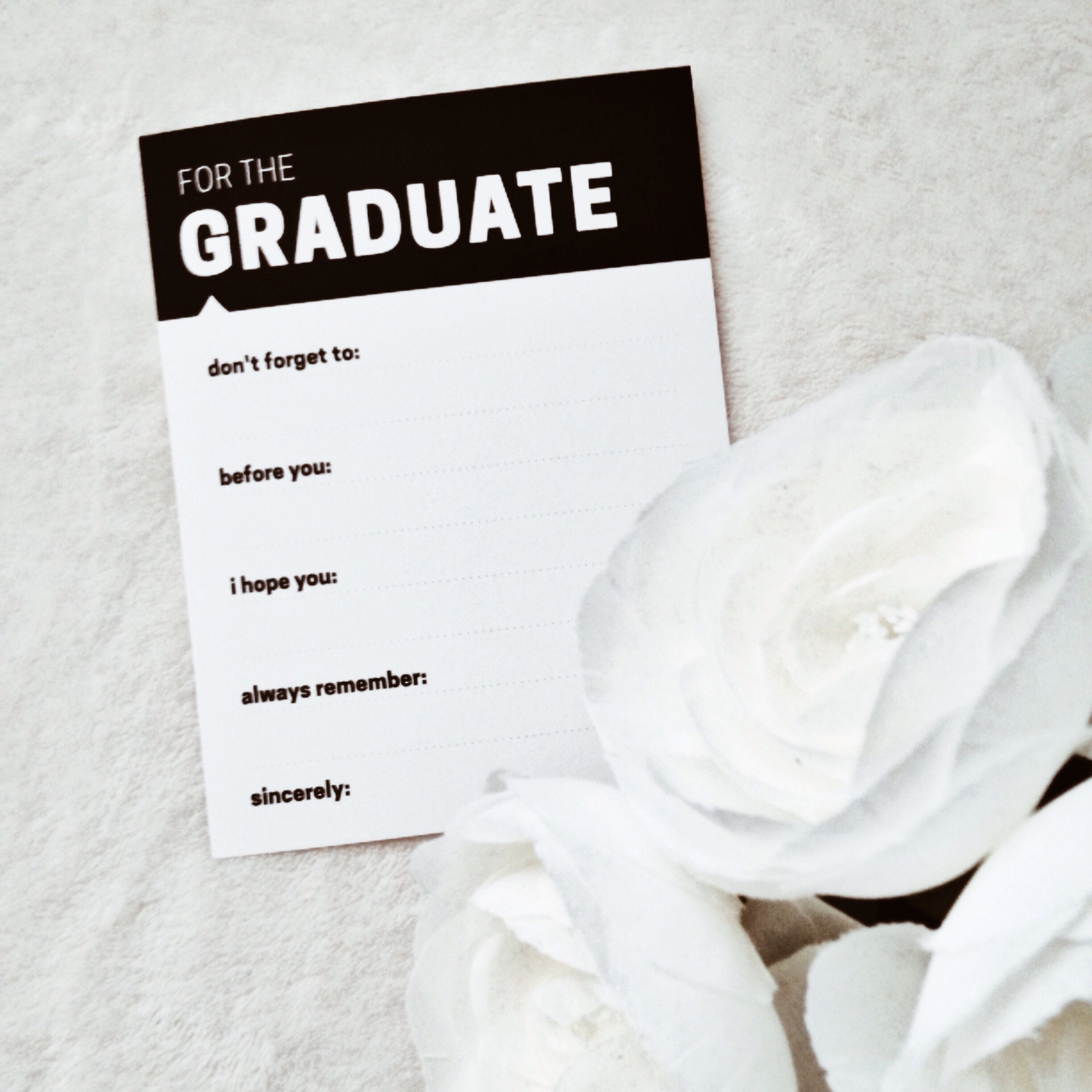 Graduate Keepsake — Unisex Advice Cards, Graduation Party, Black ...