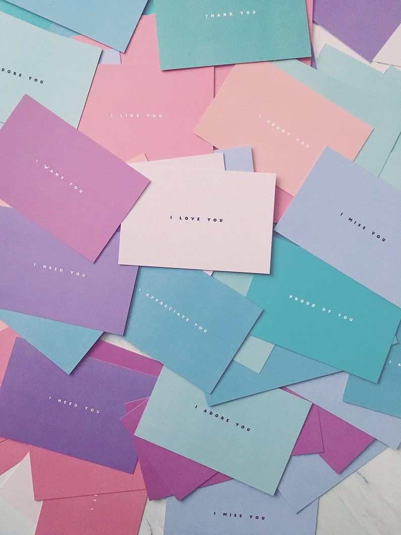 20 Simple & Sweet Postcards (FULL SET): 4x6 Colorful 2-sided Stationery ...