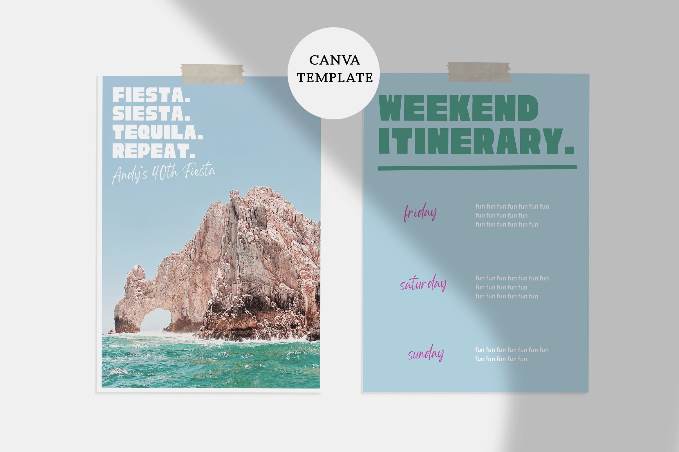 Fiesta Siesta Tequila — Canva Template, Cabo Party Print, Personalize ...