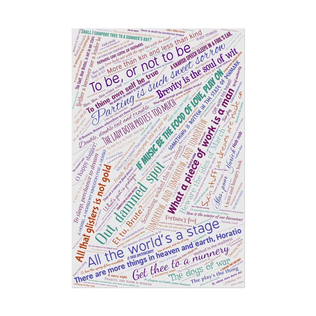 Shakespeare Quotes Poster - Etsy