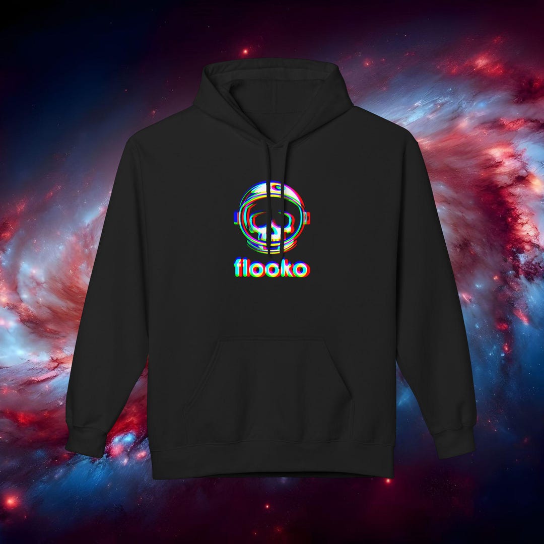 Flooko - Trippy Split Channel Logo - Midweight Softstyle Fleece Hoodie ...