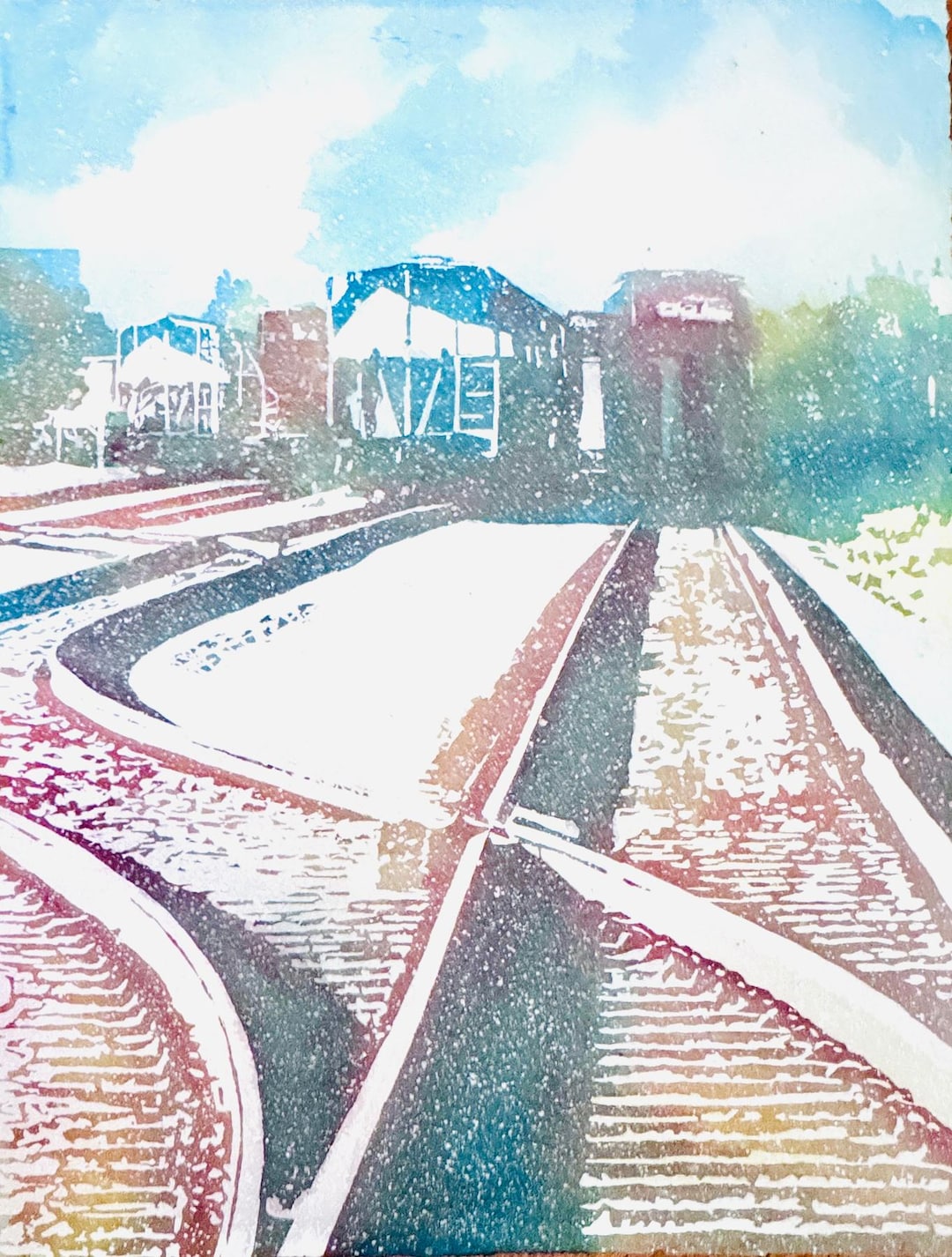 Train Wall Art | Train Watercolor Painting | Modern Contemporary ...