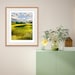 Yellow Field of Flowers Watercolor Print and Original Farm Painting ...