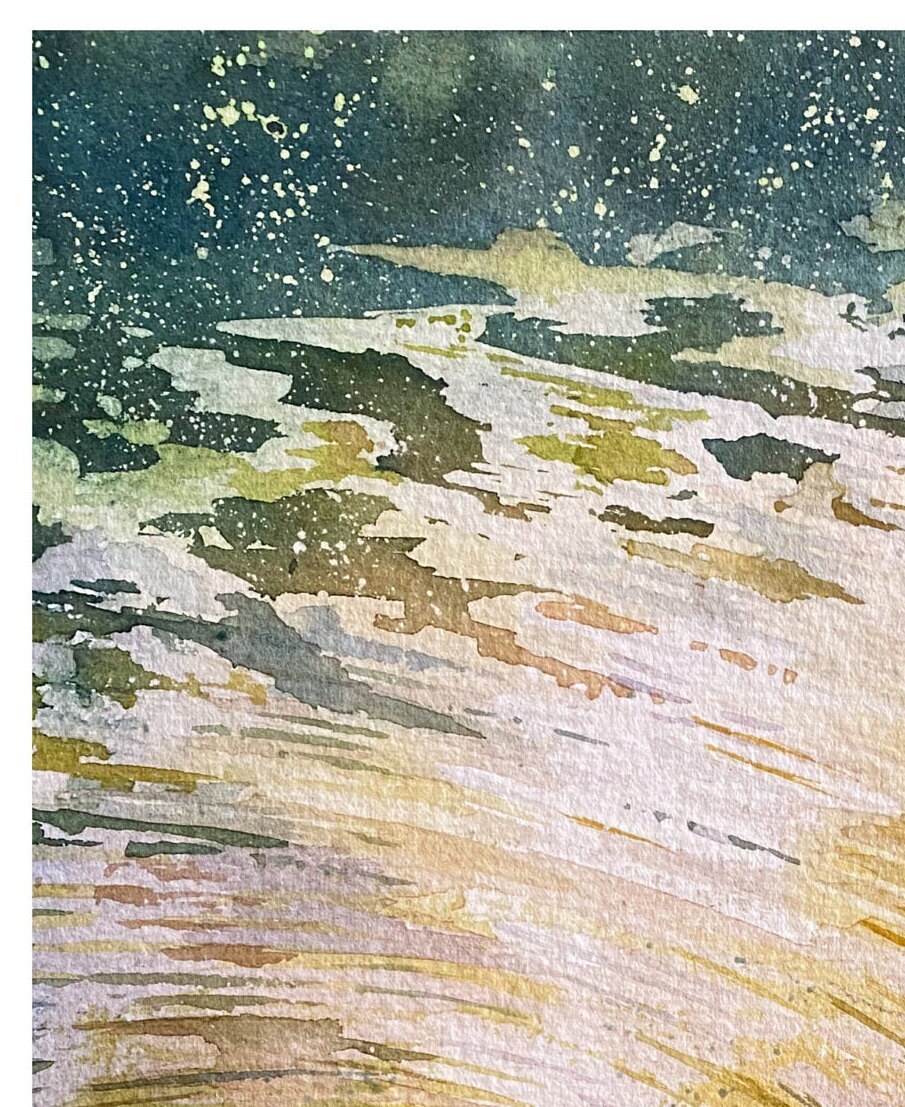 Water Ripple Painting Rippling Water Wall Art. Green Abstract - Etsy UK