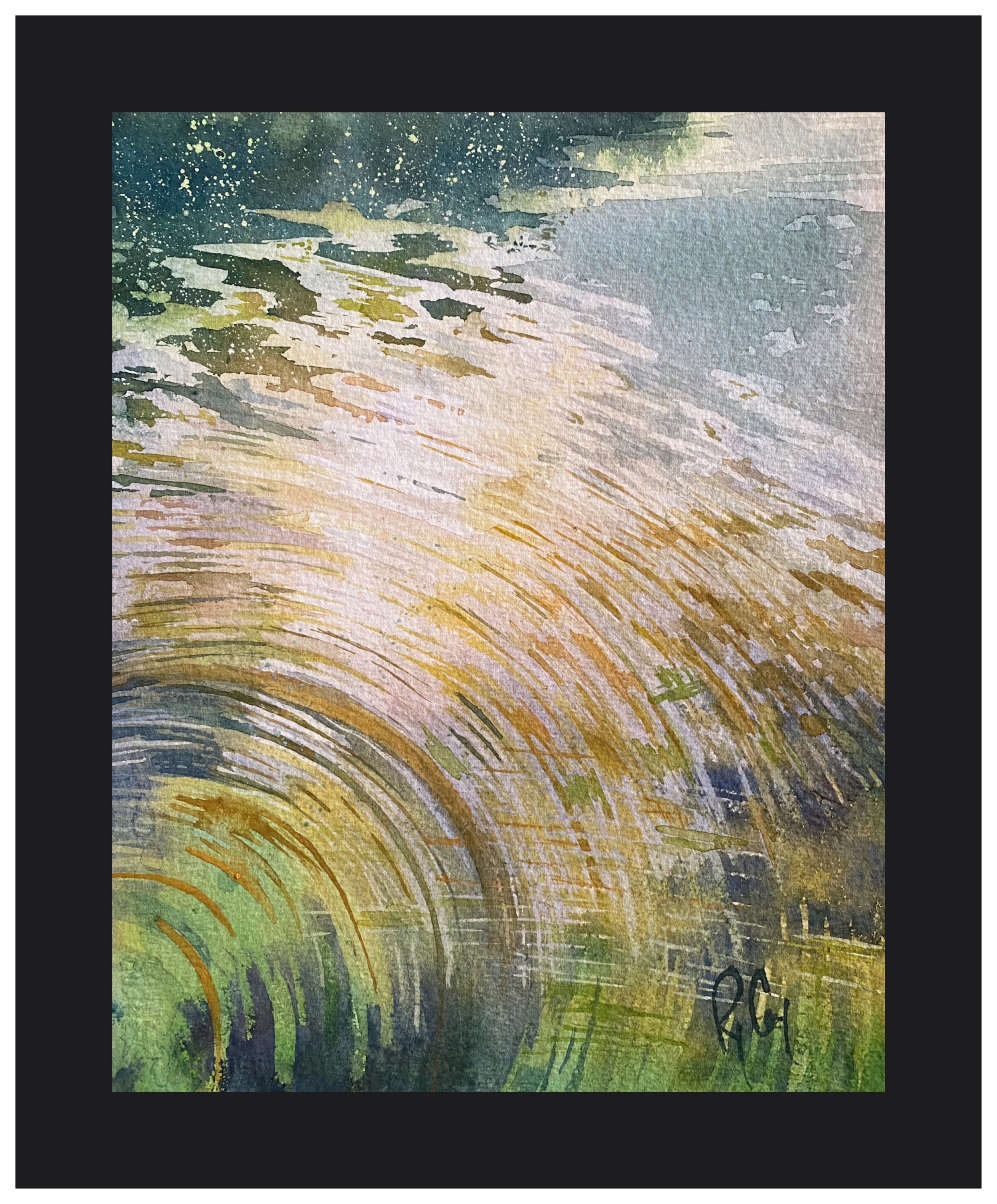 Water Ripple Painting Rippling Water Wall Art. Green Abstract - Etsy UK