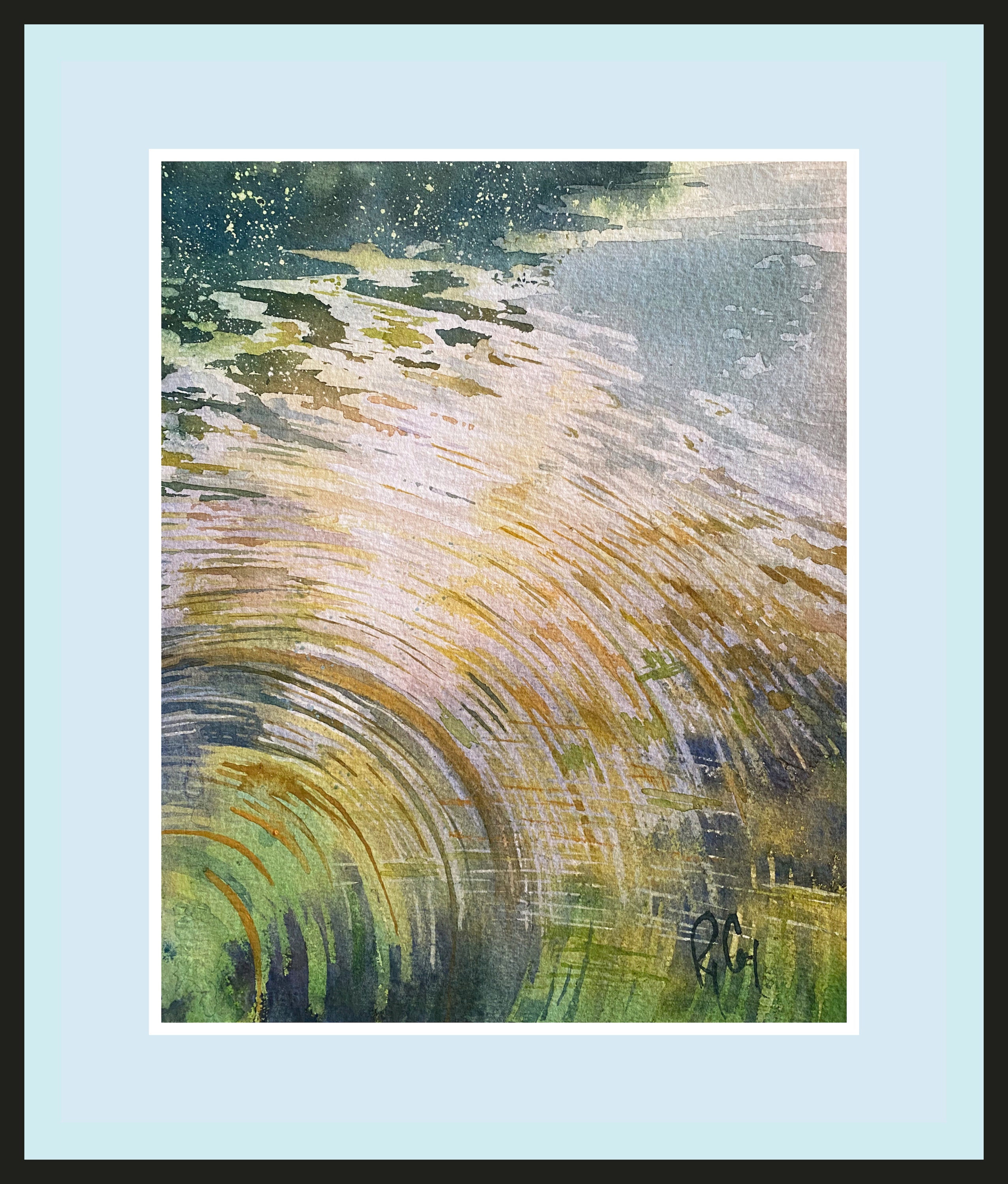 Water Ripple Painting Rippling Water Wall Art. Green Abstract - Etsy UK