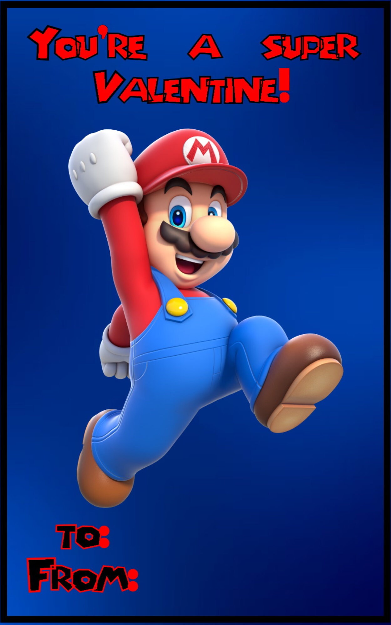 Super Mario Valentine Cards, Kids Valentine Cards, Class Valentines ...