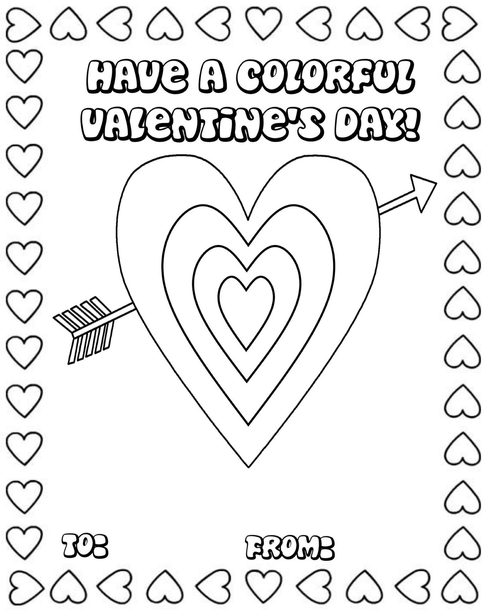 Coloring Valentine's Day Cards, Kids Valentine Cards, Class Valentines ...