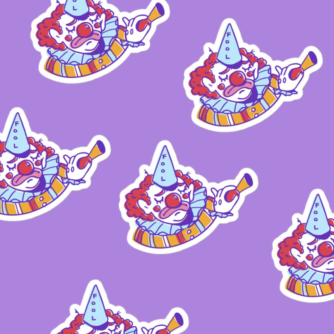 The Fool Sad Clown Sticker - Etsy