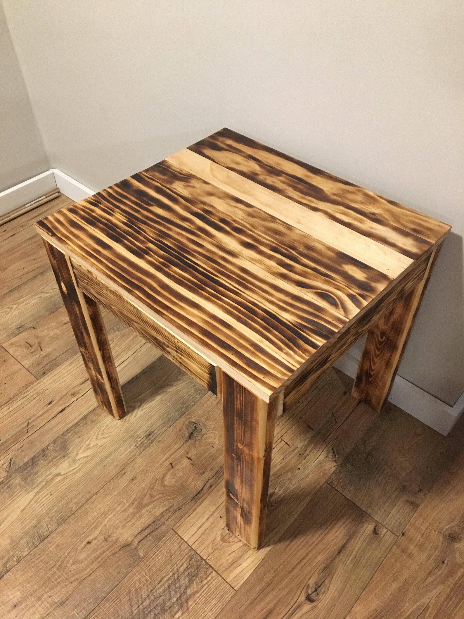 Burnt Wood Table / Handmade Farmhouse Table / Rustic Log Cabin ...