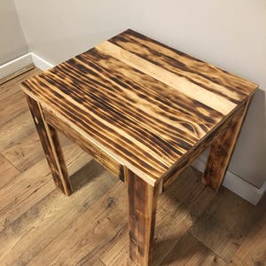 Burnt Wood Table / Handmade Farmhouse Table / Rustic Log Cabin ...