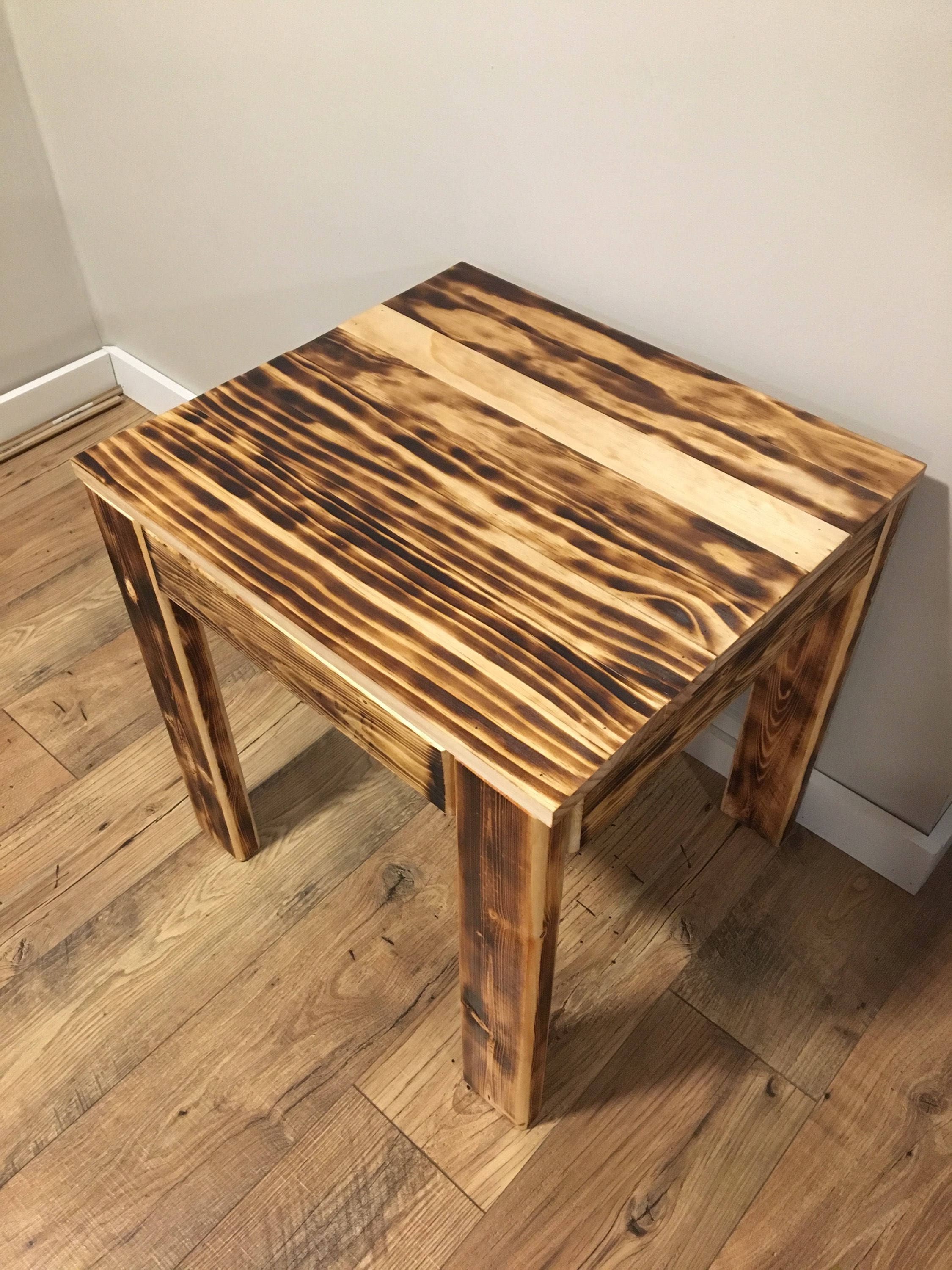 Burnt wood coffee table store