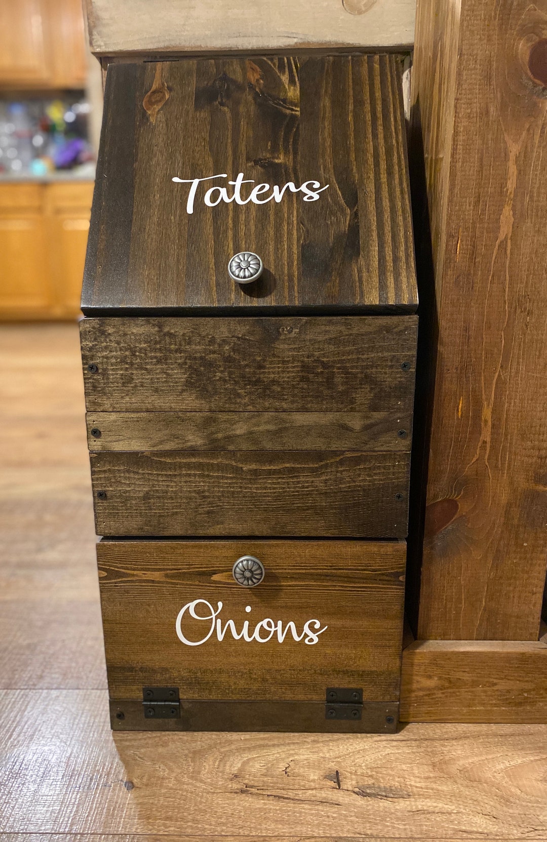 Wooden Potato and Onion Bin/ Farmhouse Potato and Onion Bin/ Vegetable ...