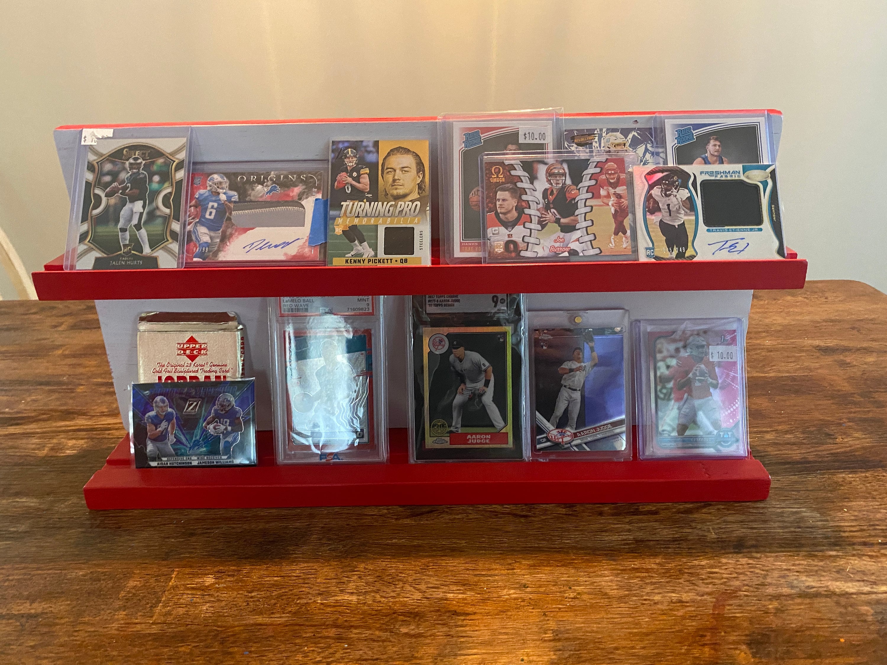 Trading Card Display Shelf | Wooden Baseball Card Stand | Sports Card ...