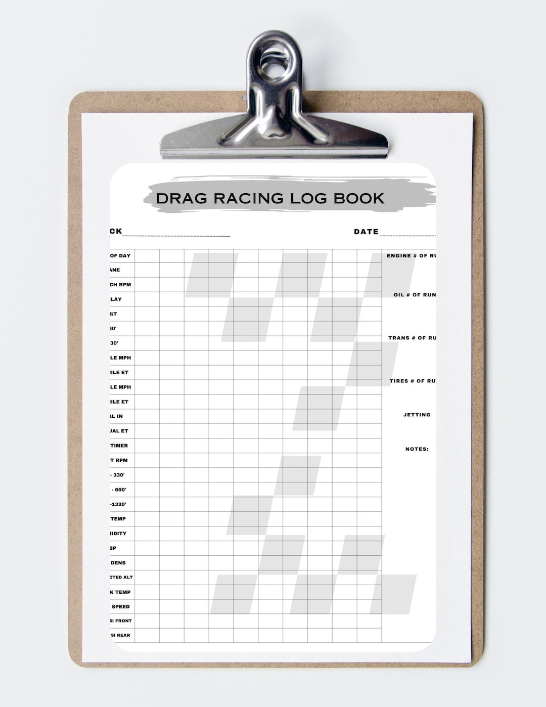 Performance Drag Racing Log Book / Data Log / Bracket Racing Log Book ...