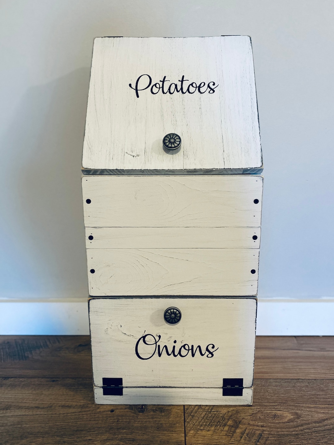 Wooden Potato & Onion Bin / Vegetable Storage / Potato Bin / Onion Bin ...