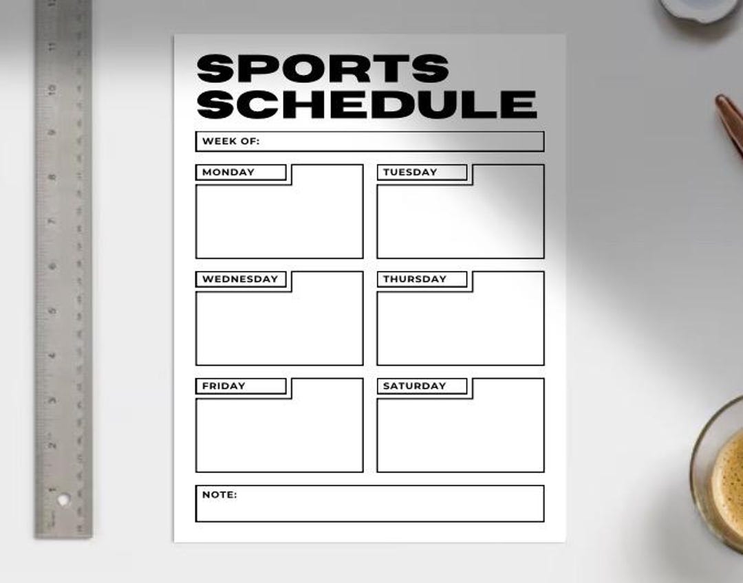 Kids Sports Schedule Planner for Sports Calendars Sports Themed ...