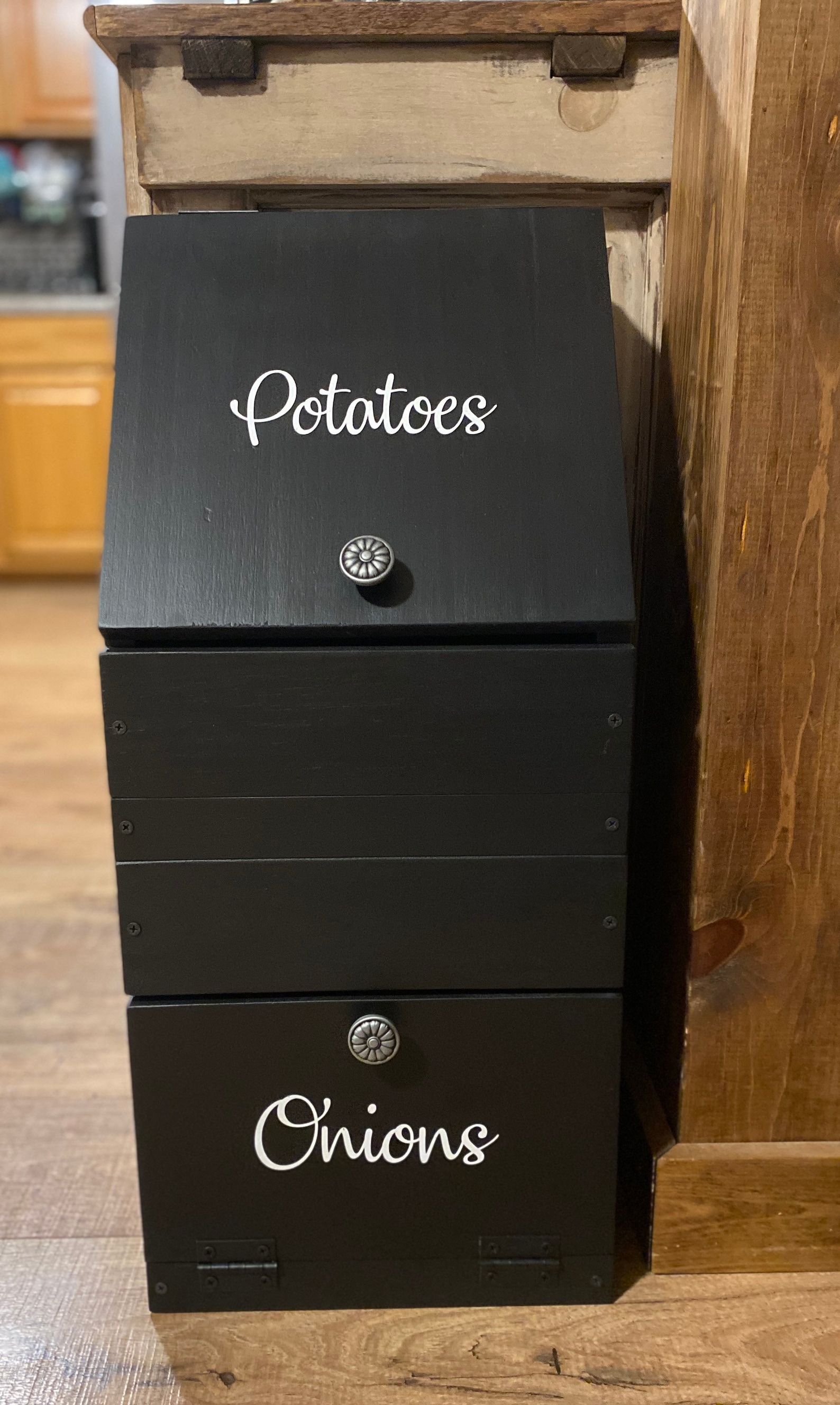 Wooden Potato & Onion Bin / Vegetable Storage / Potato Bin / Onion Bin ...