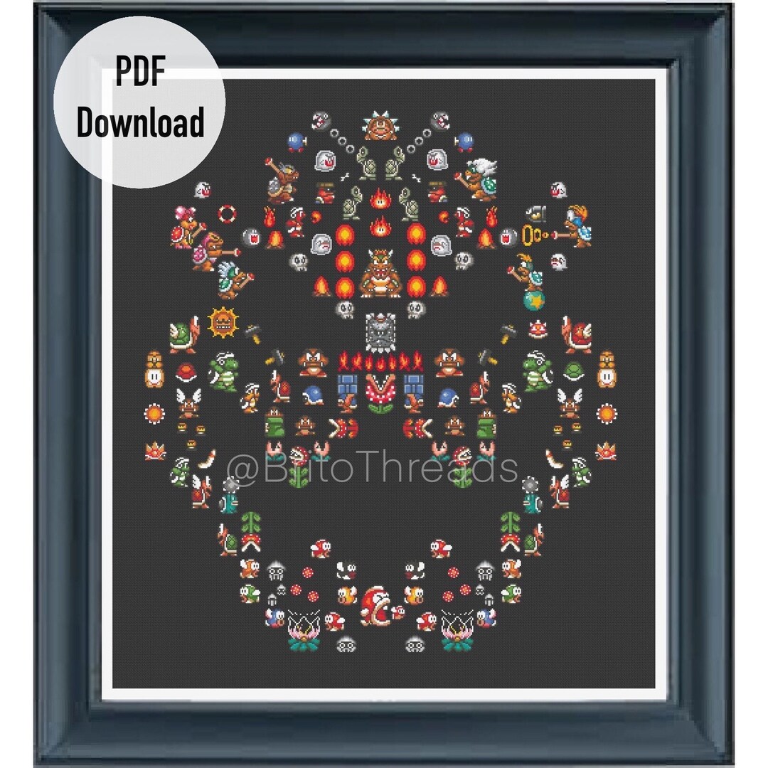 Super Mario | Bowser's Baddies | Video Game | Cross Stitch Pattern PDF ...