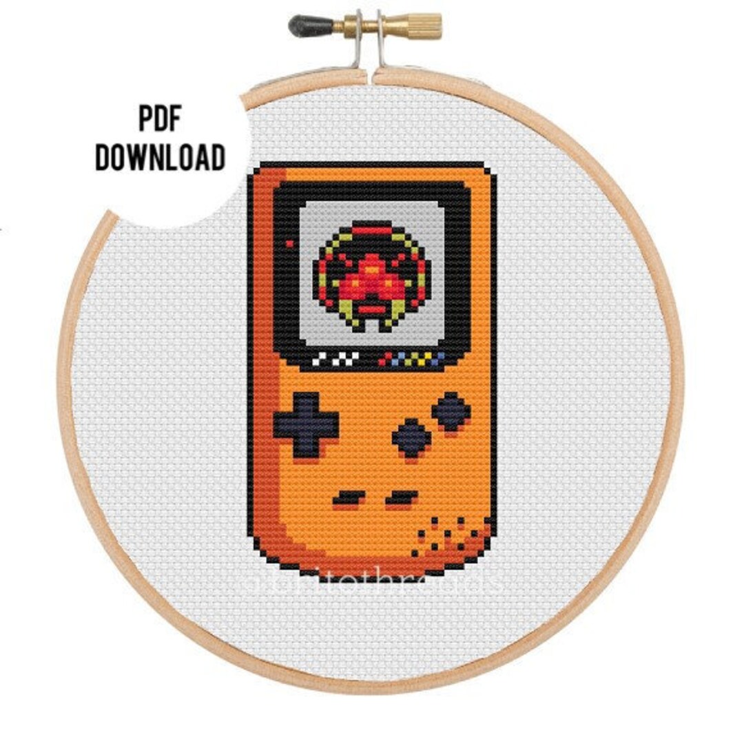 Gameboy Color - Orange - Metroid II - PDF Cross Stitch Pattern Instant ...