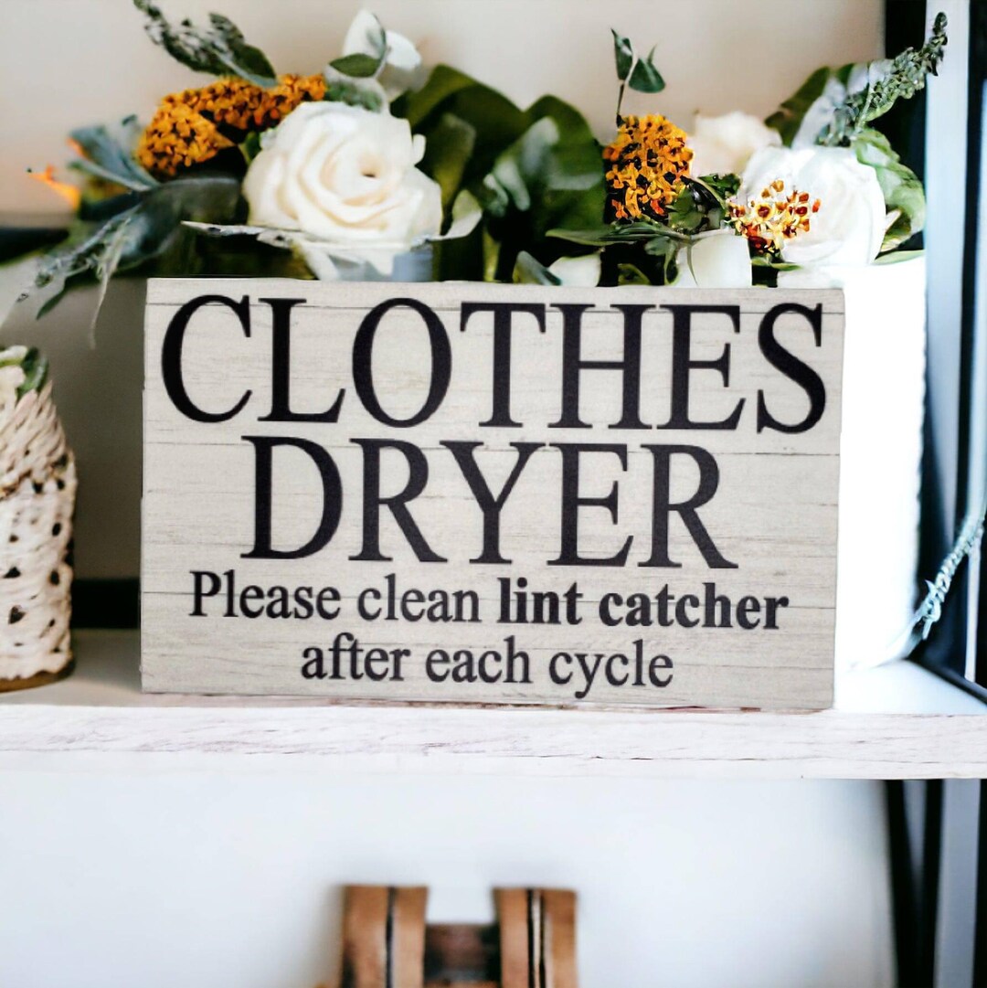 Clothes Dryer Rules Clean Lint Sign - Etsy